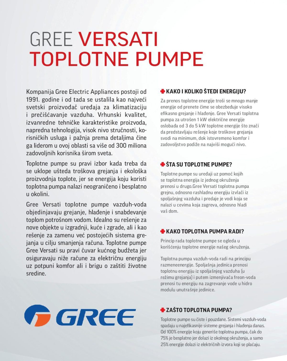 GREE Versati Toplotna pumpa - Coolsistem